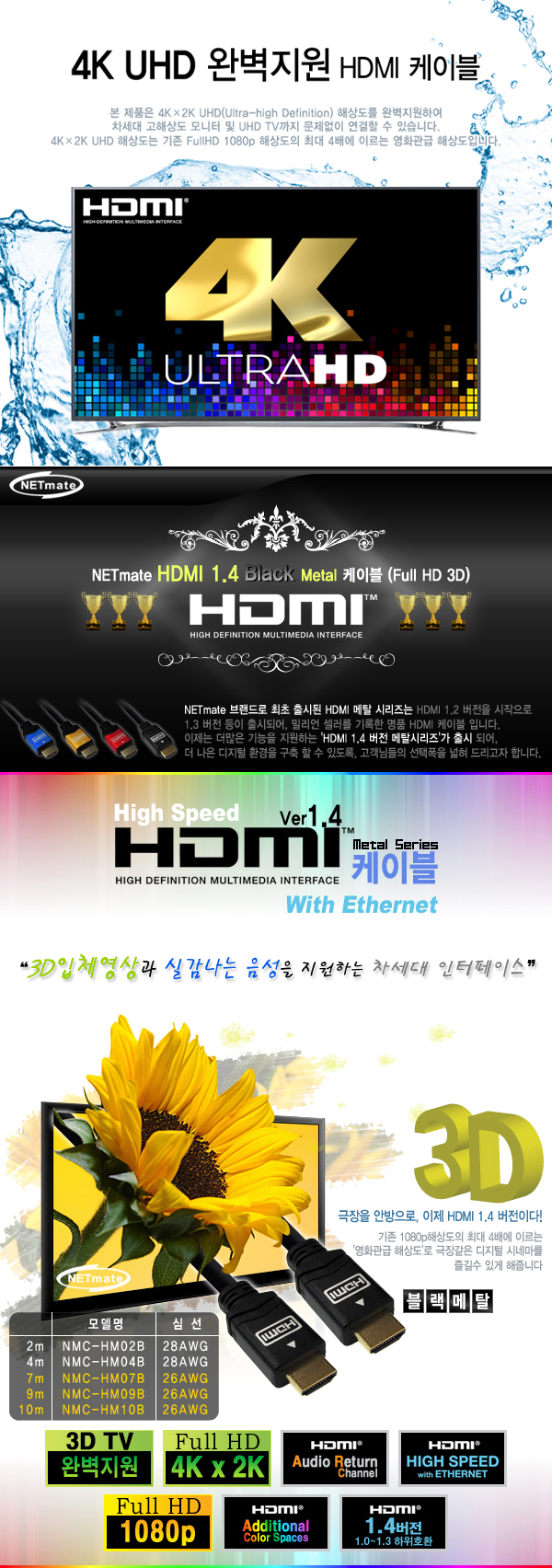 [HDMI] AI HDMI케이블 1.5M D3100/ D5000/ D5100/ D7000/ D300S/ D3S