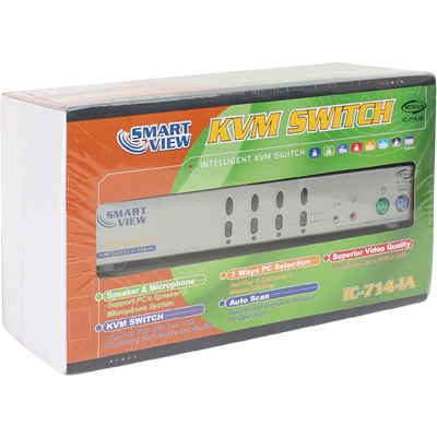KWshop - 강원전자 넷메이트 IC-714-IA RGB KVM 4:1 스위치(PS/2, Audio, KVM 케이블 포함)