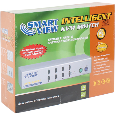 강원전자 넷메이트 IC-714-IW RGB KVM 4:1 스위치(PS/2, KVM 케이블 포함)