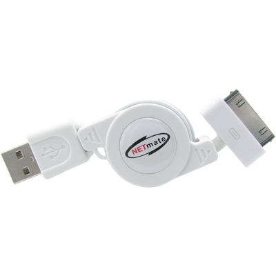 KWshop - 강원전자 넷메이트 iPhone·iPod·iPad USB 데이터·충전 자동감김 Dock 케이블(화이트)