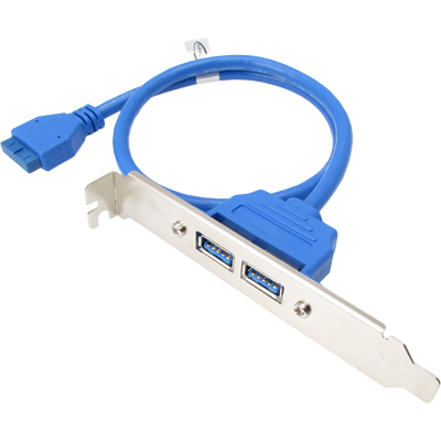 KWshop - 강원전자 넷메이트 NMB-U302(BL) USB3.0 2포트 케이블 브라켓(슬림PC겸용)