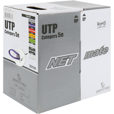 KWshop - 강원전자 넷메이트 NMC-UTP34N CAT.5E UTP 케이블 305m (단선/바이올렛)